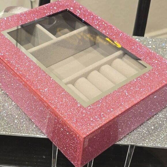 Allure | Storage & Organization | Allure Pink Glitter Jewelry Organizer ...